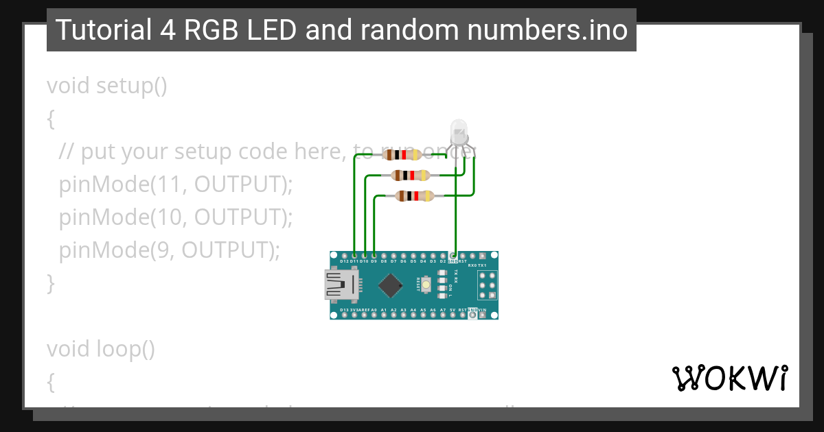 Tutorial 4 Rgb Led And Random O Wokwi Arduino And Esp32 Simulator 9415