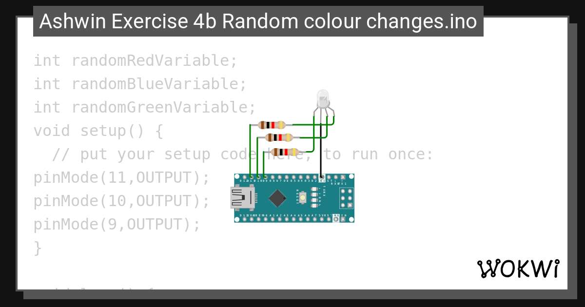 Ashwin Exercise 4b Random Colour O Wokwi Esp32 Stm32 Arduino Simulator