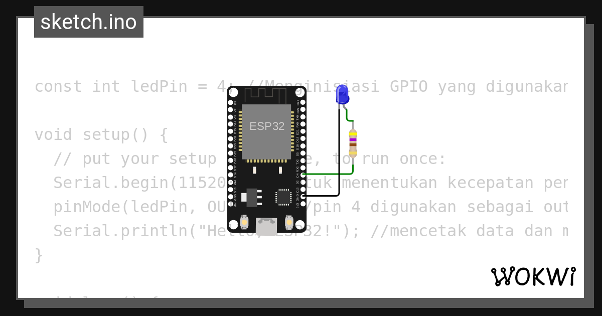 Tugas Modul 2 Led Ouput Digital Wokwi Esp32 Stm32 Arduino Simulator 4264