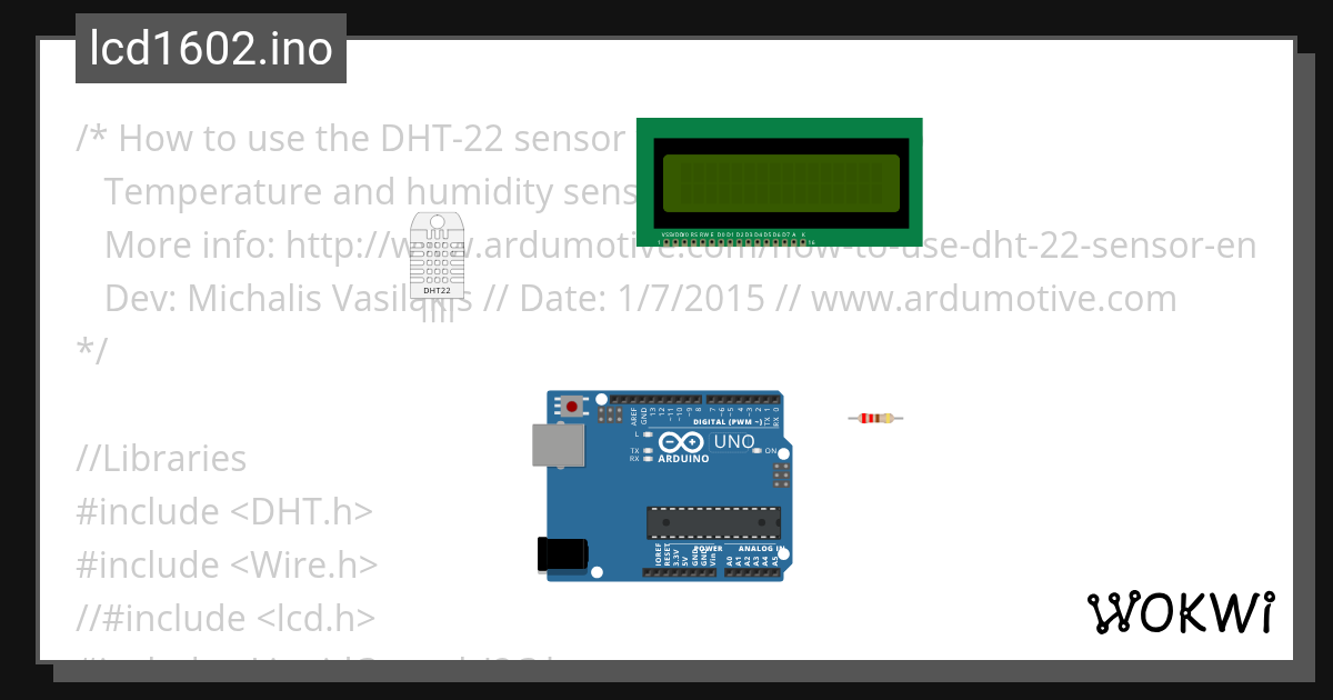 lcd1602.ino - Wokwi ESP32, STM32, Arduino Simulator