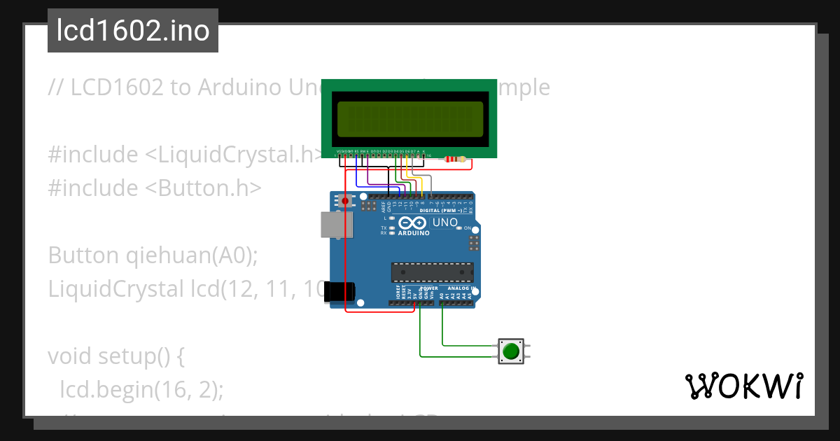 lcd1602.ino copy - Wokwi ESP32, STM32, Arduino Simulator