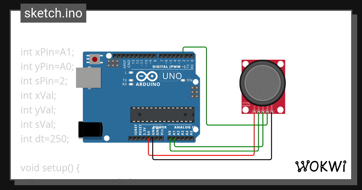 Using Analog Joystick Wokwi Esp32 Stm32 Arduino Simulator 0946