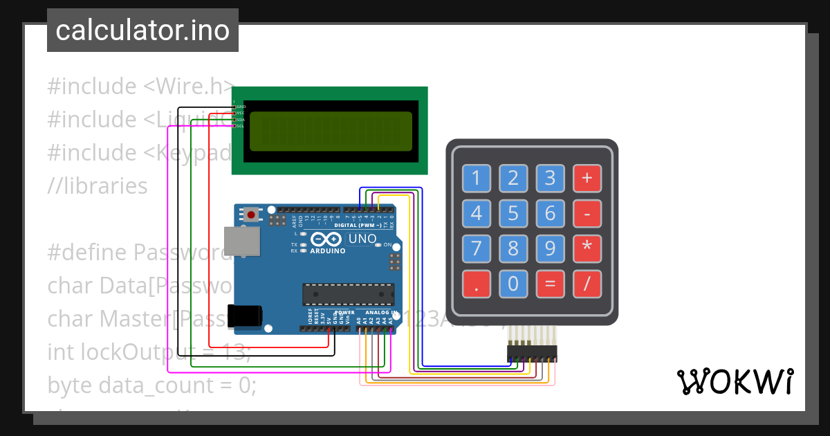 calculator.ino - Wokwi ESP32, STM32, Arduino Simulator