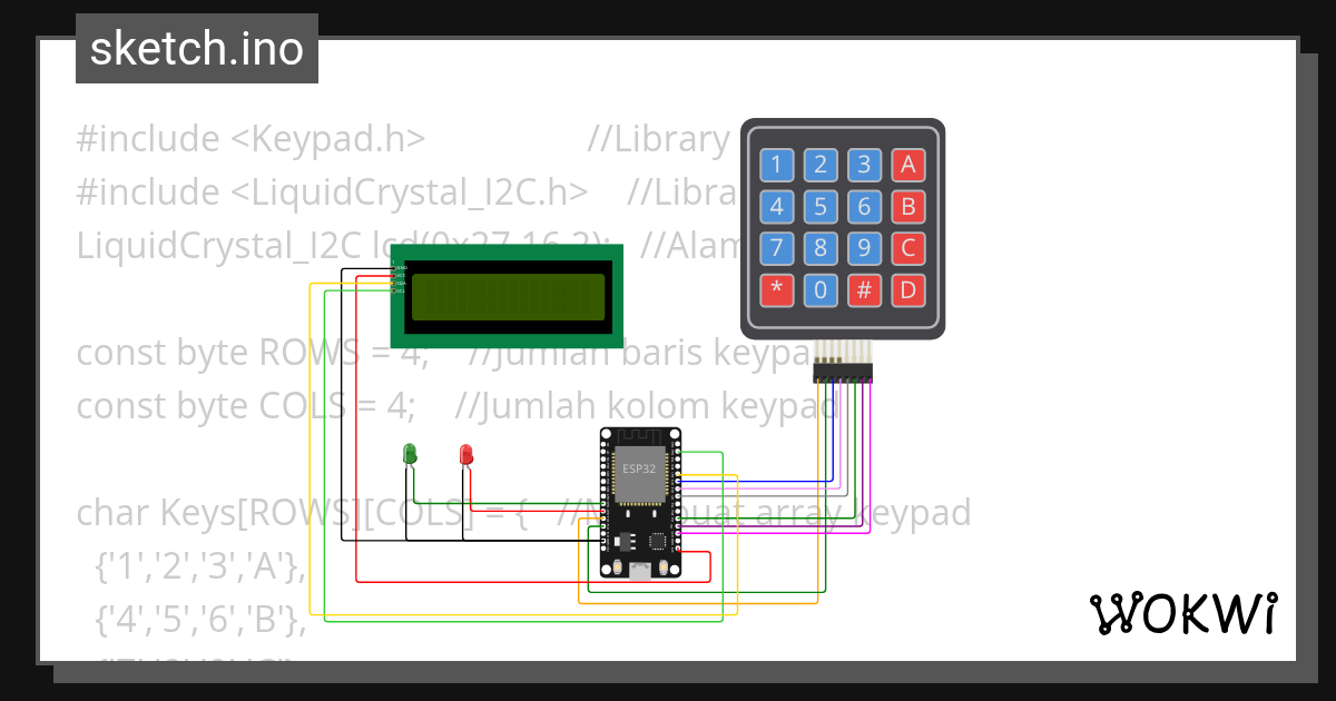 Challenge LED dengan Password - Wokwi ESP32, STM32, Arduino Simulator