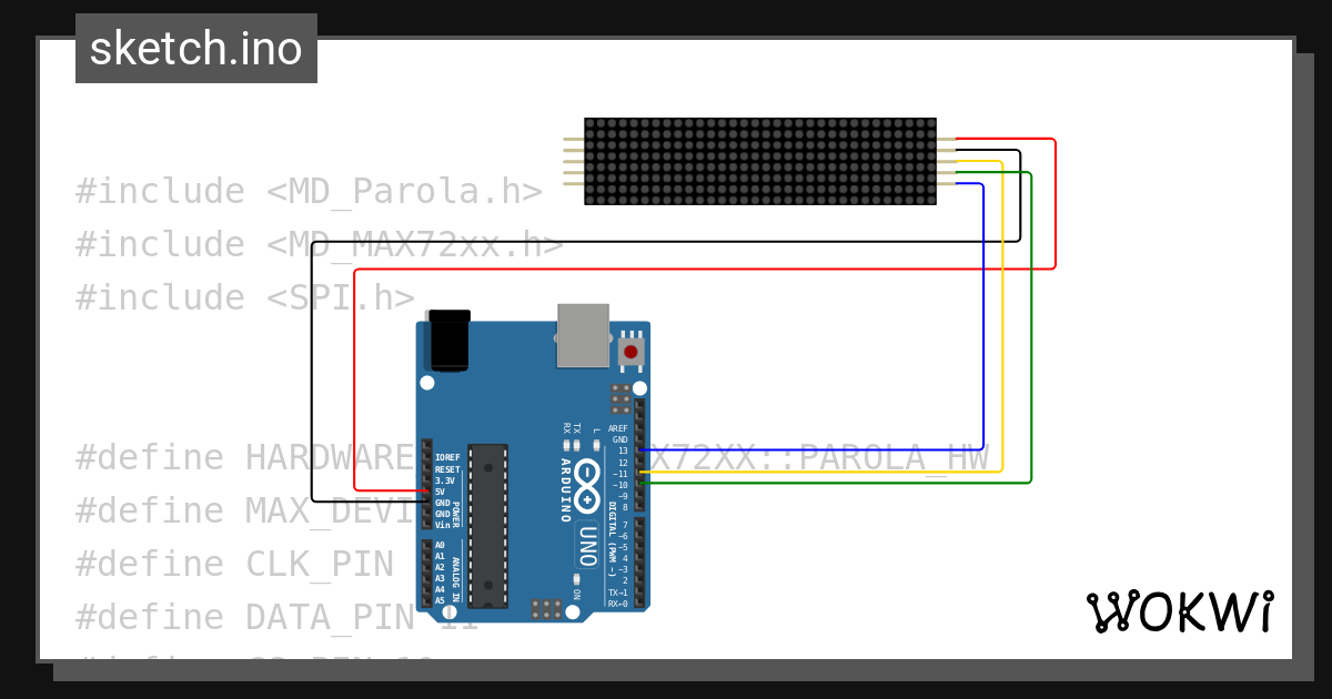 Dotmatrix Runningtext Edmund Wokwi Esp32 Stm32 Arduino Simulator 5054