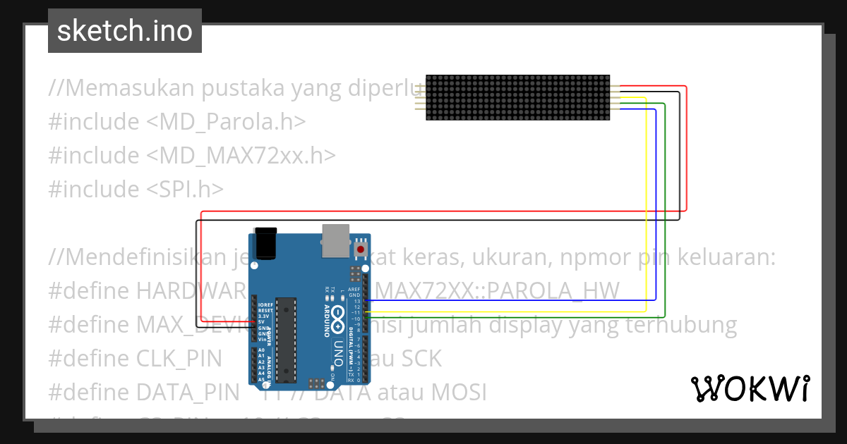 Dotmatrix Runningtext Wokwi Esp32 Stm32 Arduino Simulator