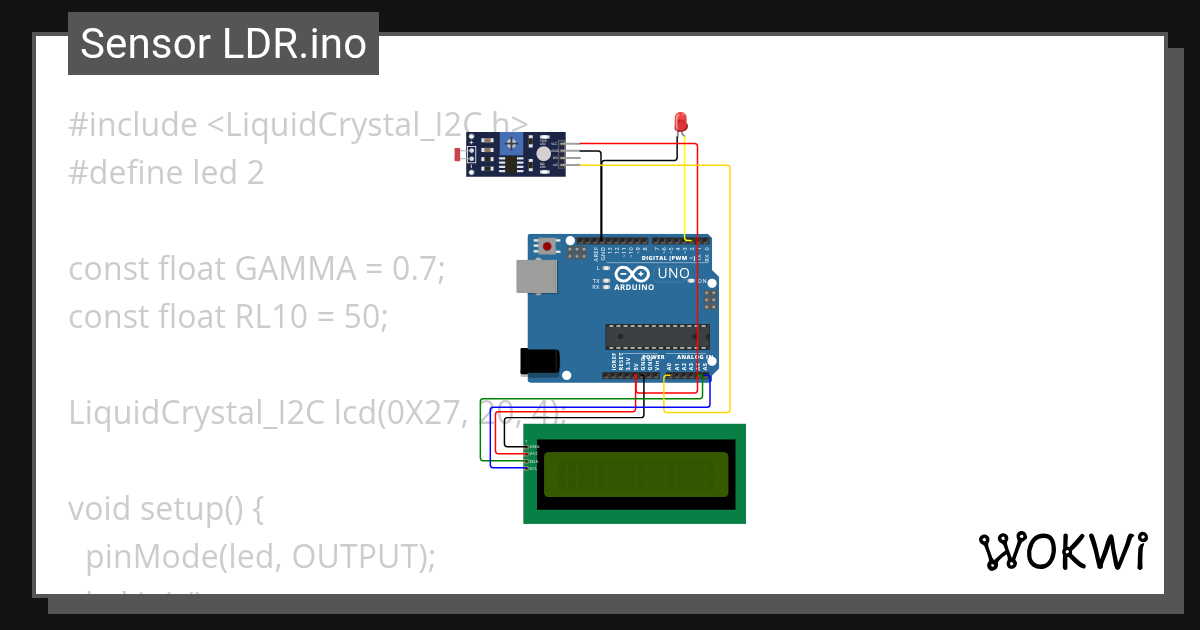 Sensor LDR.ino - Wokwi ESP32, STM32, Arduino Simulator