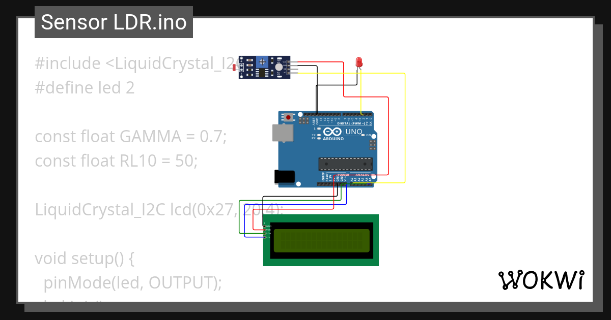 Sensor LDR.ino - Wokwi ESP32, STM32, Arduino Simulator