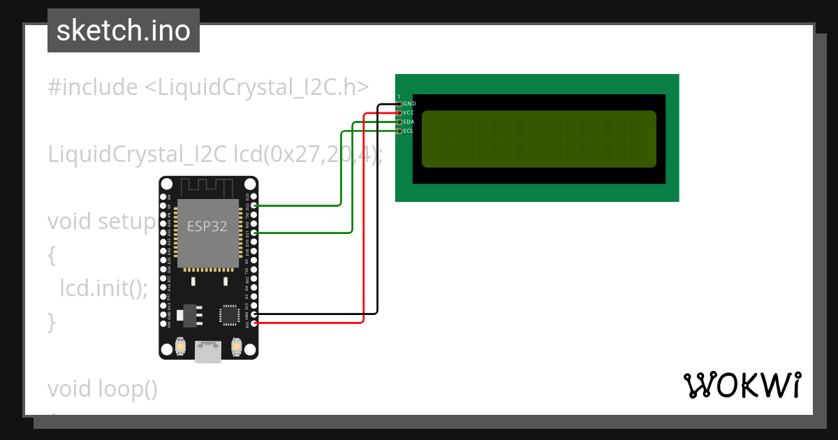 lcd 2 baris.ino - Wokwi ESP32, STM32, Arduino Simulator lcd 2 baris.ino - Wokwi ESP32, STM32, Arduino Simulator