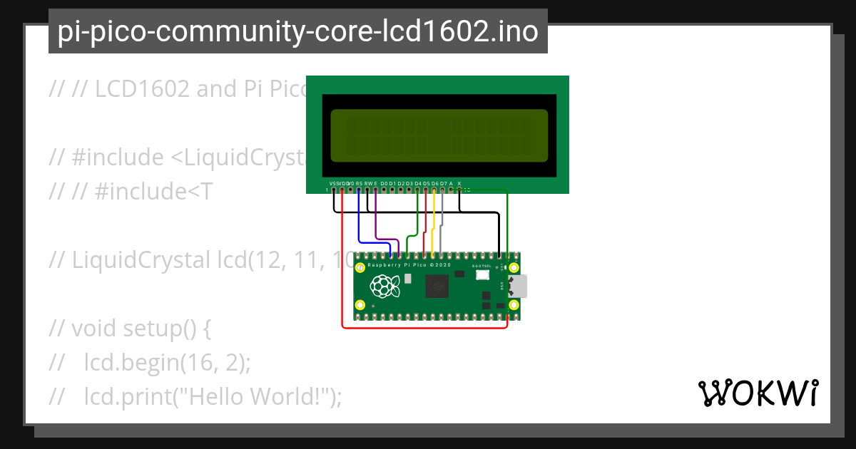 pi-pico-community-core-lcd1602.ino copy - Wokwi ESP32, STM32, Arduino Simulator