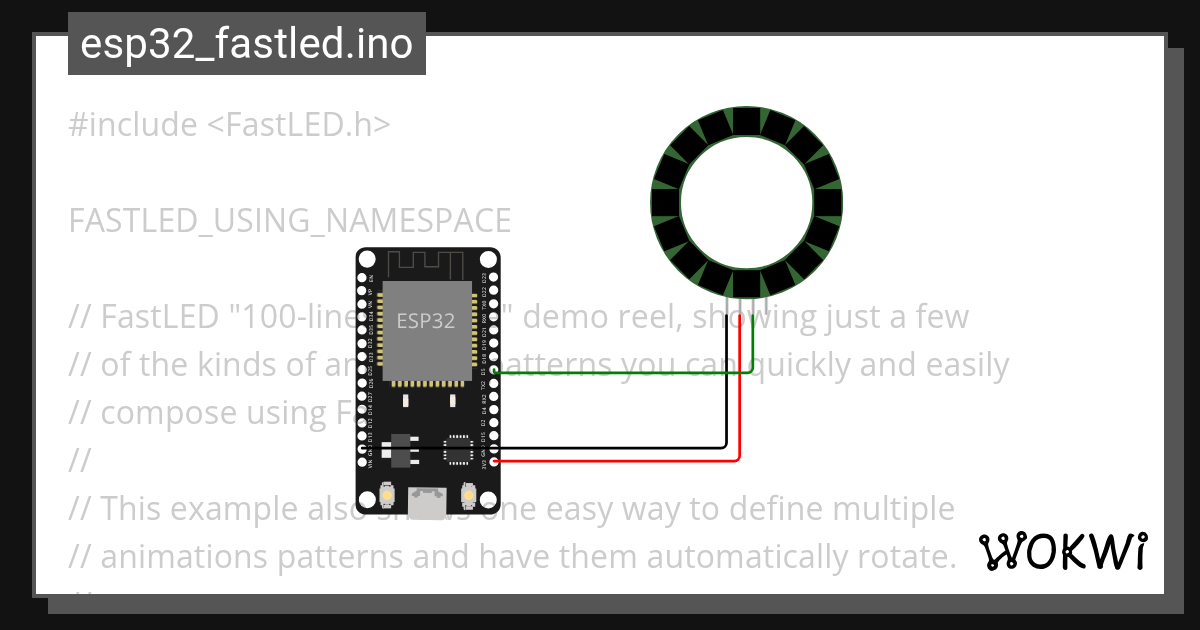 esp32_fastled.ino - Wokwi ESP32, STM32, Arduino Simulator
