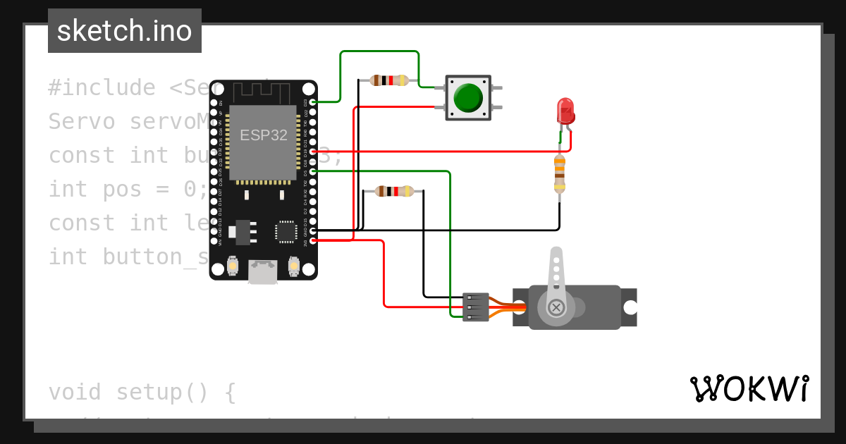 Servo Dan Button Wokwi Esp32 Stm32 Arduino Simulator 4755