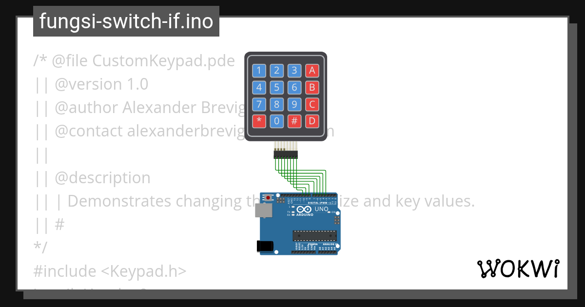 fungsi-switch-if.ino - Wokwi ESP32, STM32, Arduino Simulator