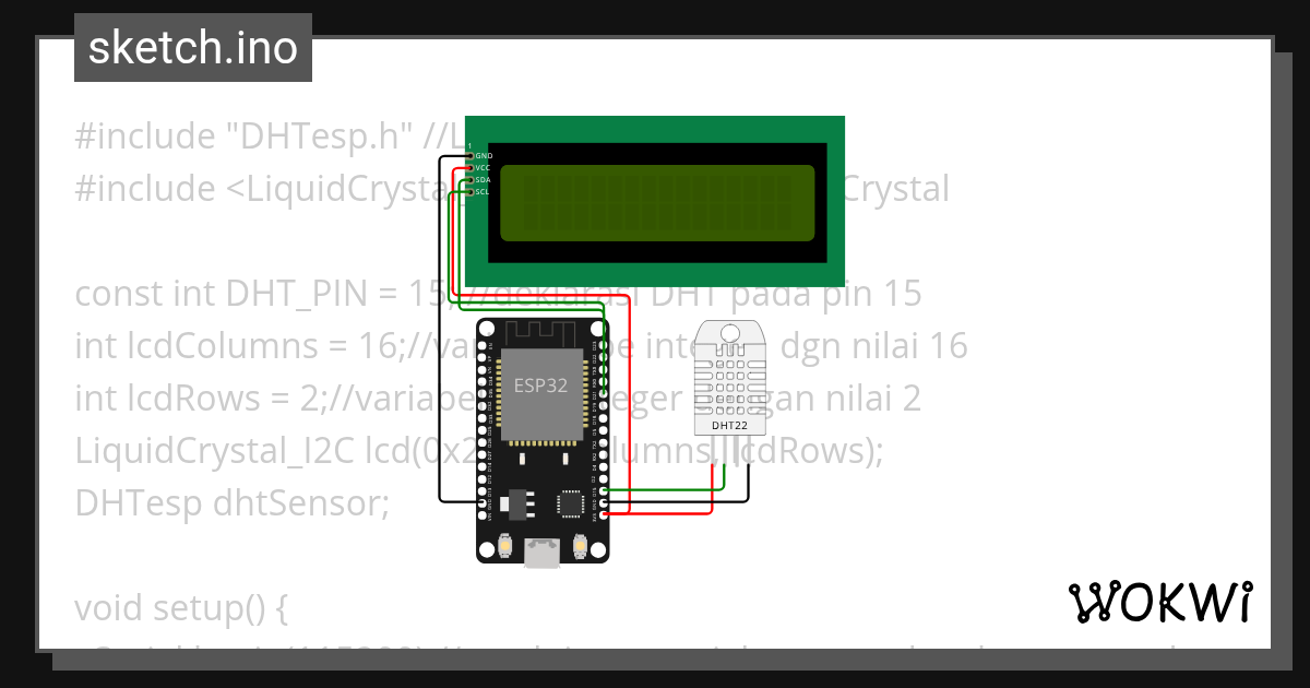 Sensor Suhu IOT - Wokwi ESP32, STM32, Arduino Simulator