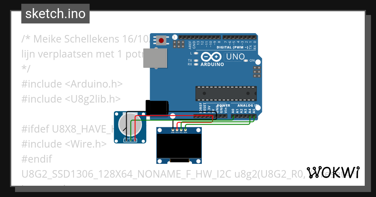 lijn verplaatsen - Wokwi ESP32, STM32, Arduino Simulator