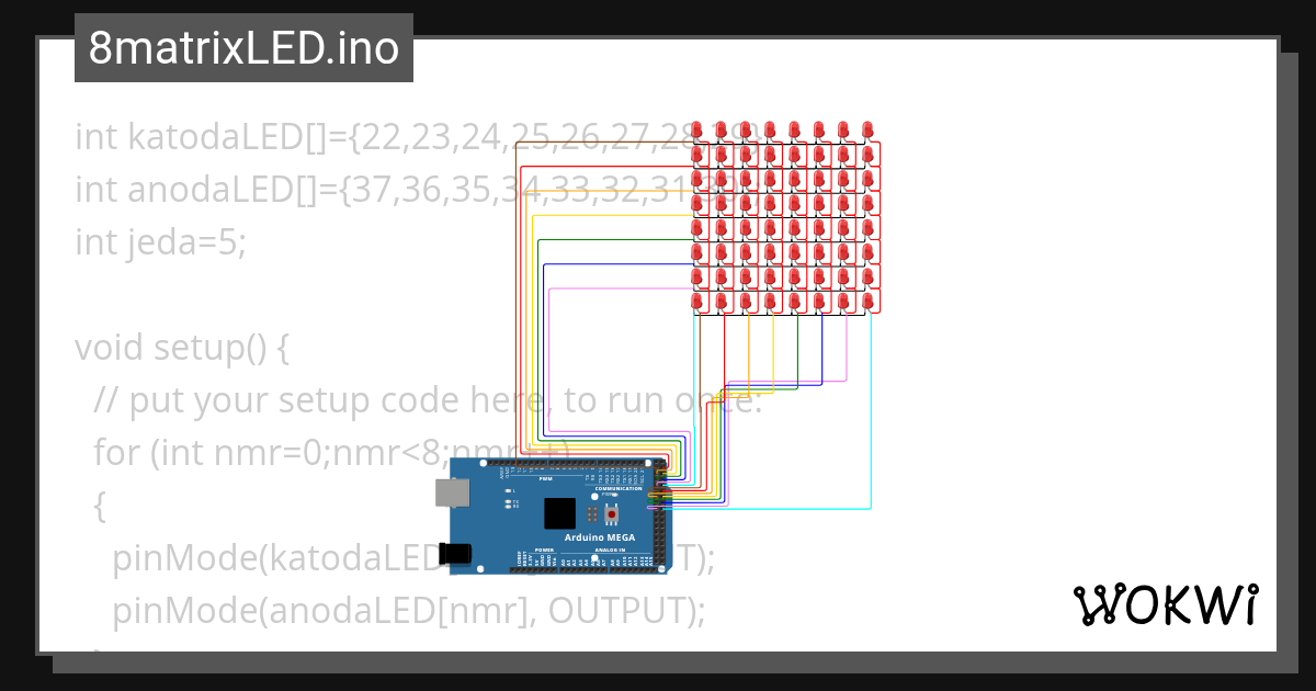8matrixLED.ino copy - Wokwi ESP32, STM32, Arduino Simulator