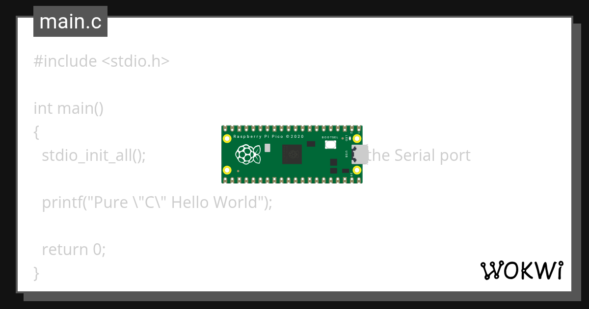 Pure C Hello World Wokwi Esp32 Stm32 Arduino Simulator 2336