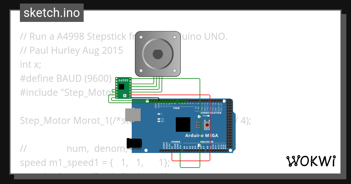 Step Moto Version 1 - Wokwi ESP32, STM32, Arduino Simulator