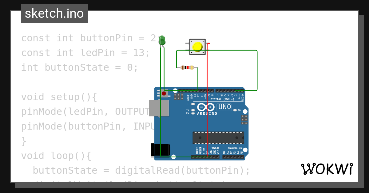 диод и кнопкапрерывание Wokwi Esp32 Stm32 Arduino Simulator 2418