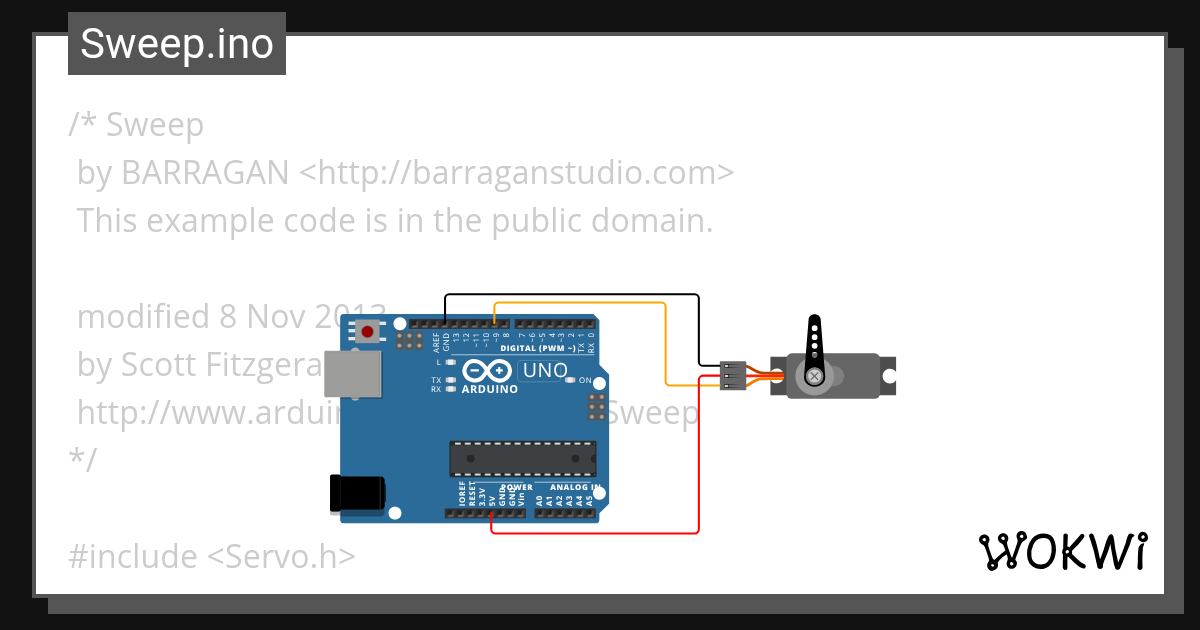 Sweep.ino copy - Wokwi ESP32, STM32, Arduino Simulator