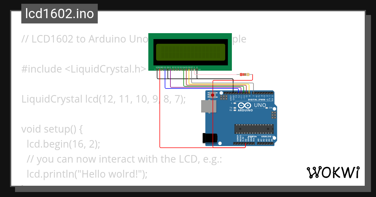 lcd1602.ino copy - Wokwi ESP32, STM32, Arduino Simulator