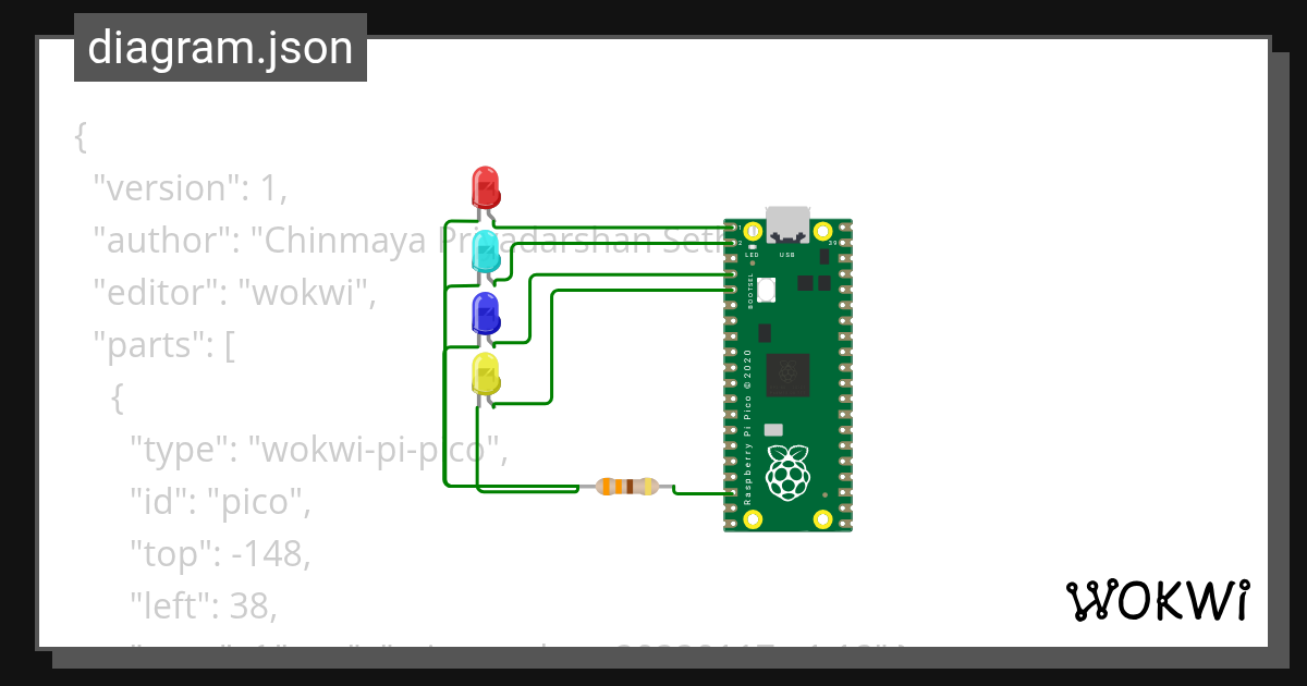 Circular Led single Resistor - Wokwi ESP32, STM32, Arduino Simulator