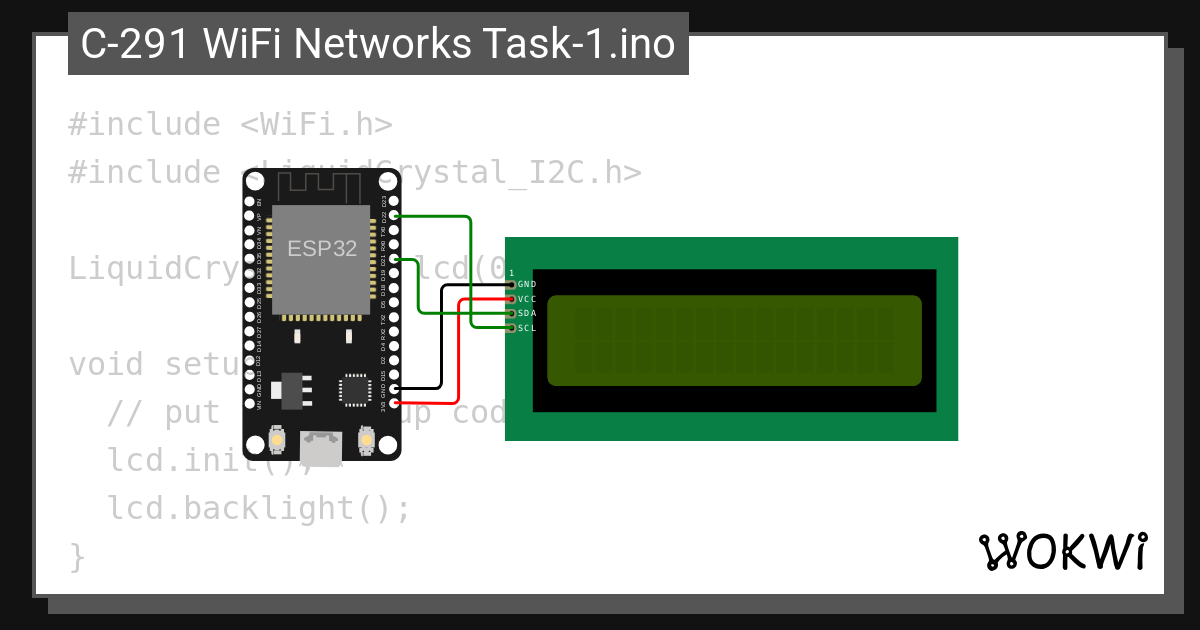 C 291 Wifi Networks Task O Wokwi Esp32 Stm32 Arduino Simulator