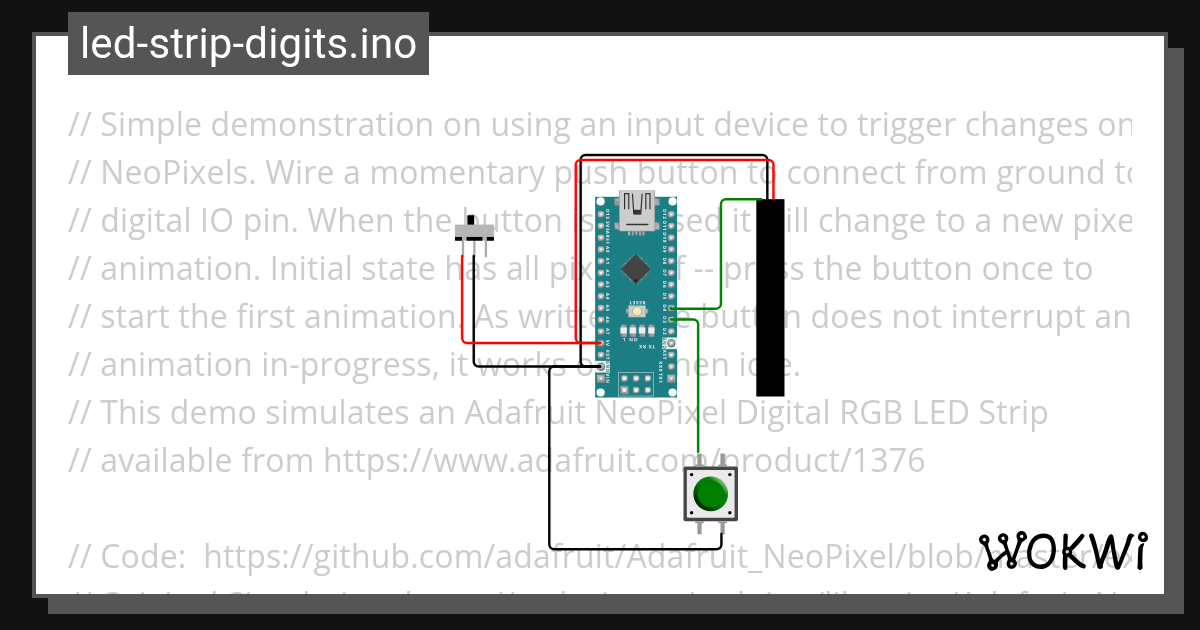 led-strip-digits.ino - Wokwi ESP32, STM32, Arduino Simulator