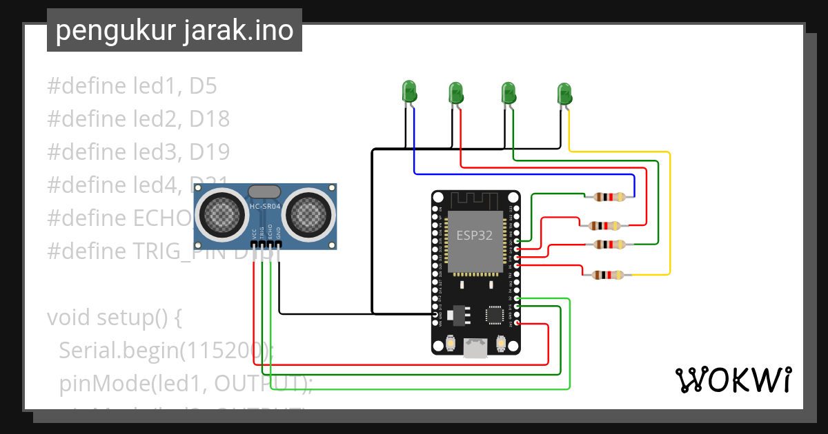pengukur jarak.ino - Wokwi ESP32, STM32, Arduino Simulator