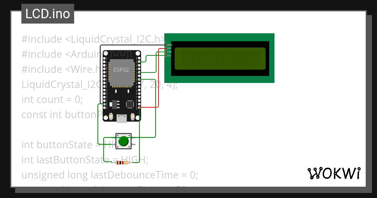 LCD.ino - Wokwi ESP32, STM32, Arduino Simulator