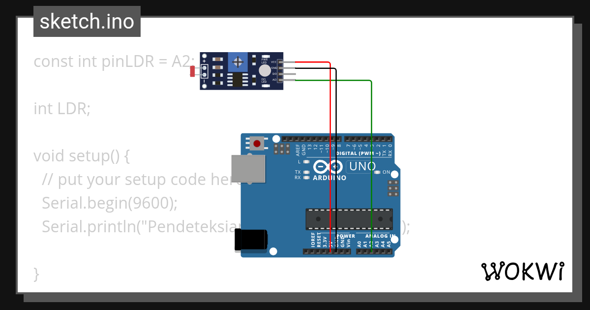 LDRSensor.ino - Wokwi ESP32, STM32, Arduino Simulator