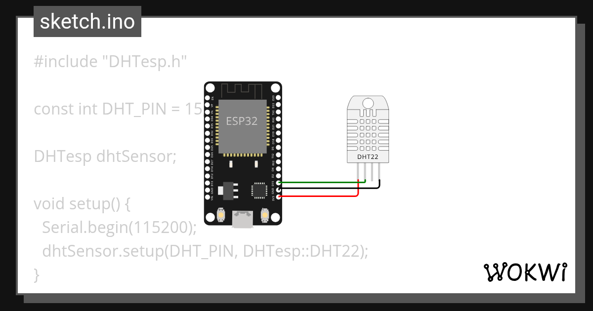 dht.ino - Wokwi ESP32, STM32, Arduino Simulator