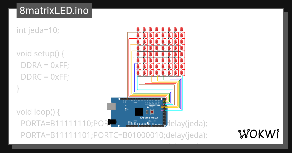 8matrixLED.ino - Wokwi ESP32, STM32, Arduino Simulator