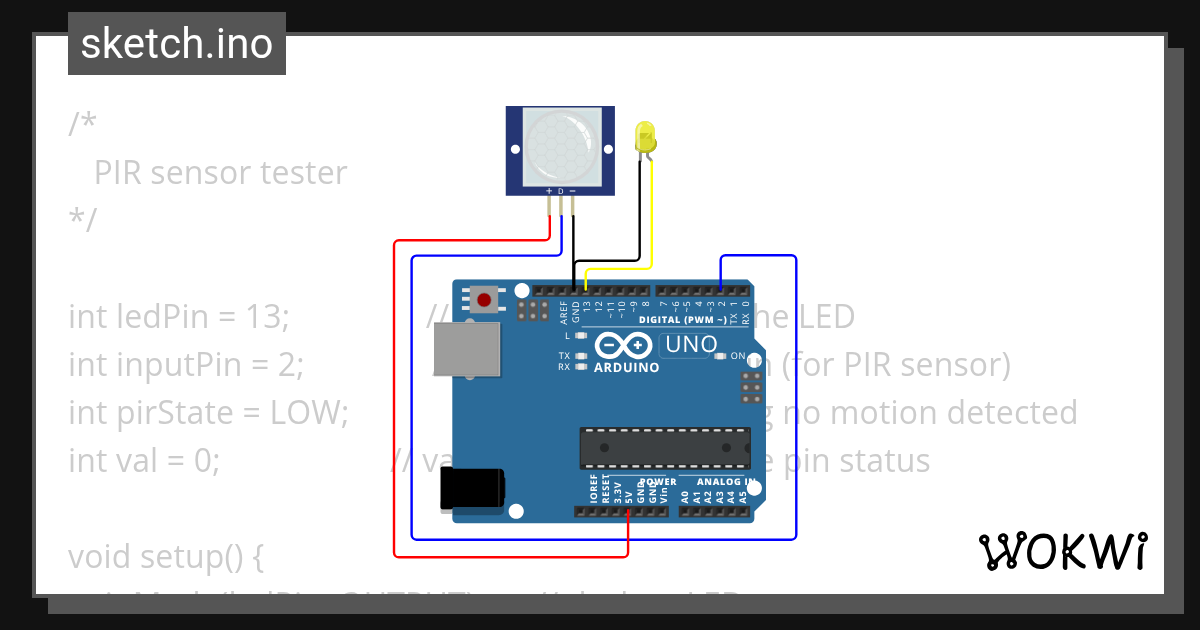 Sensor Gerak Wokwi Esp32 Stm32 Arduino Simulator 8529