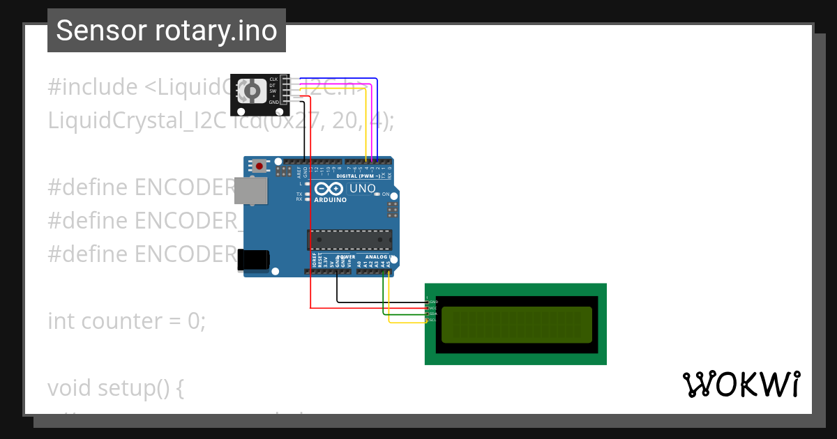 Sensor rotary.ino - Wokwi ESP32, STM32, Arduino Simulator