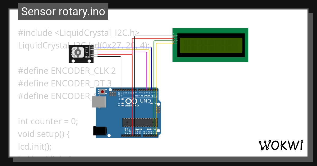 Sensor rotary.ino - Wokwi ESP32, STM32, Arduino Simulator