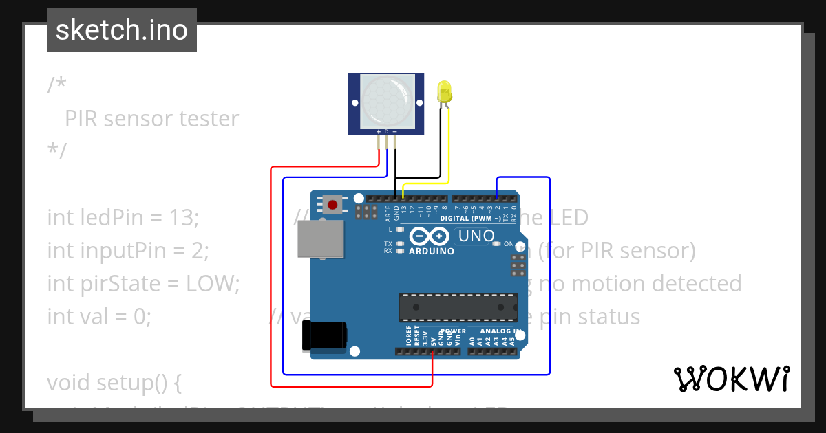 Sensor Gerak Wokwi Esp32 Stm32 Arduino Simulator