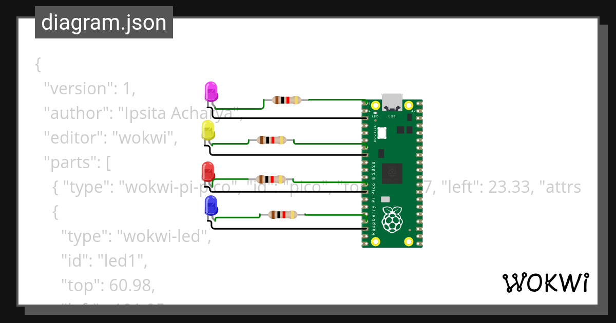 4 bit binary counter - Wokwi ESP32, STM32, Arduino Simulator