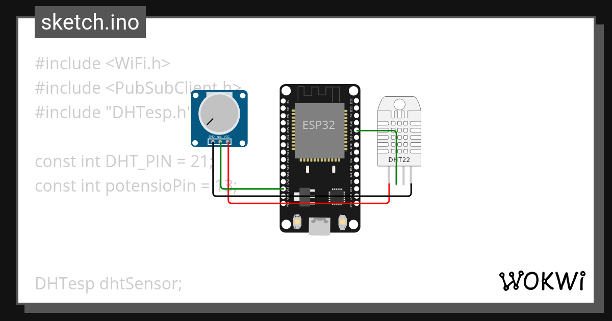 DHT22+Potensio MQTT Publish Strings - Wokwi ESP32, STM32, Arduino Simulator
