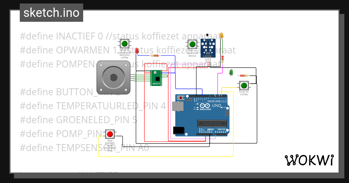 State Machine Koffiezet apparaat.ino - Wokwi ESP32, STM32, Arduino Simulator