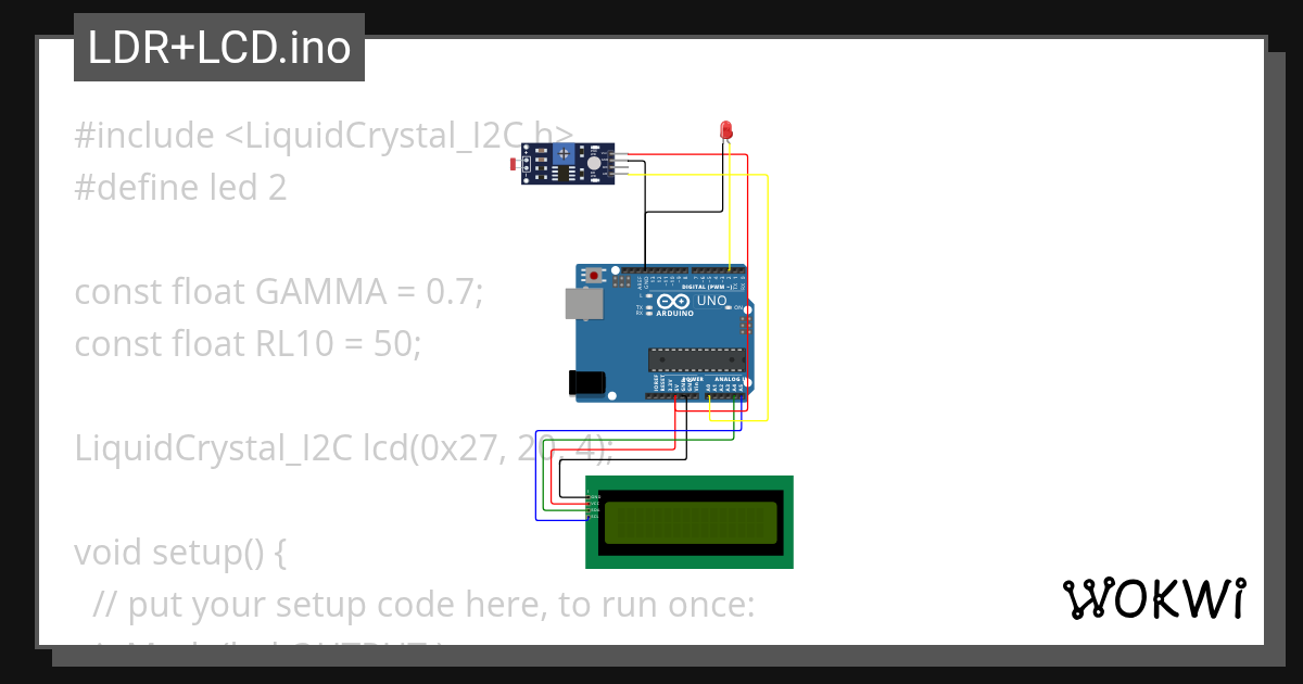 LDR+LCD.ino - Wokwi ESP32, STM32, Arduino Simulator