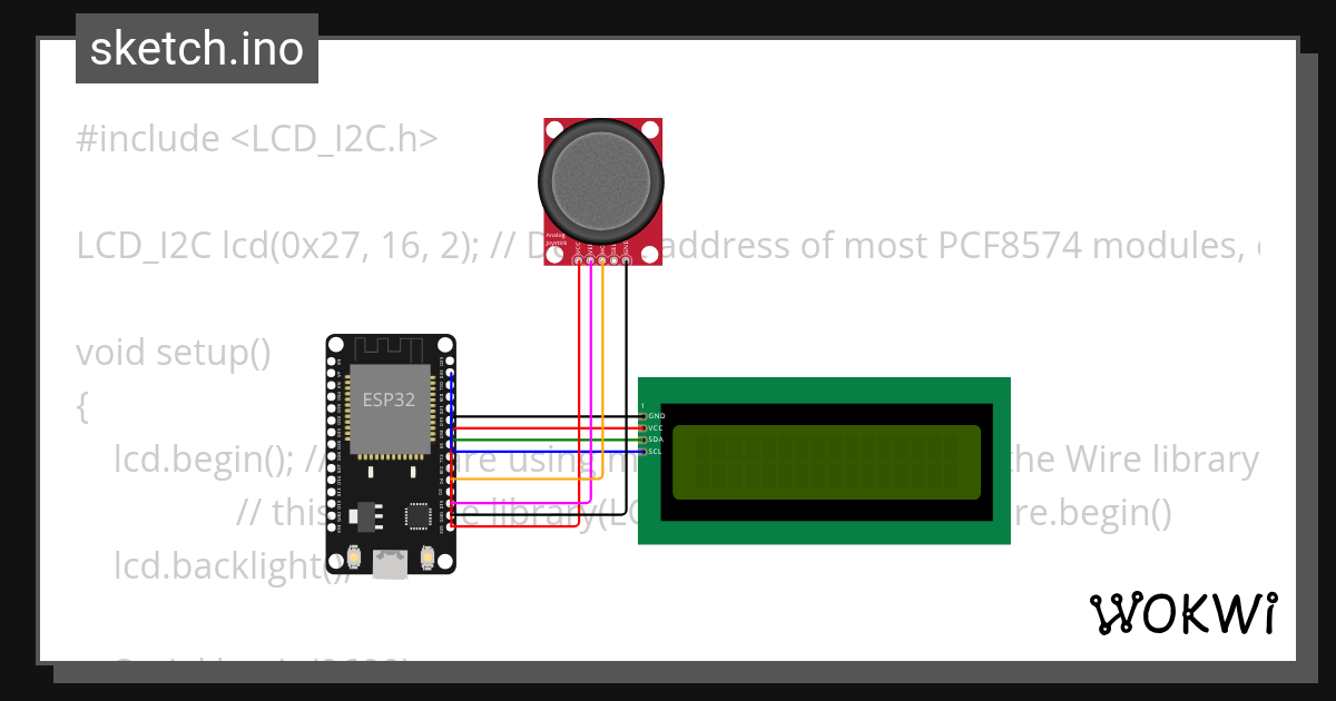 JoyStick_LCD.ino - Wokwi ESP32, STM32, Arduino Simulator