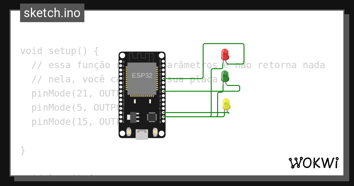 Semáforo Wokwi Esp32 Stm32 Arduino Simulator 9709