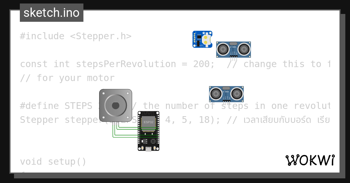 ระบายน้ำ Wokwi Esp32 Stm32 Arduino Simulator 