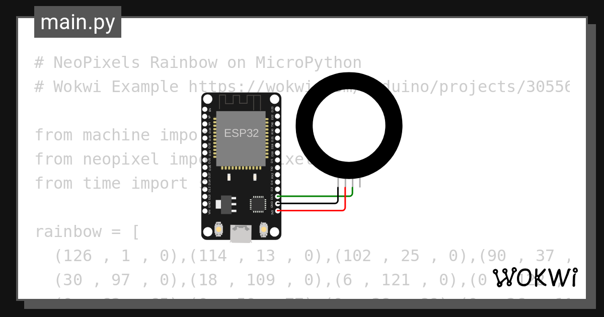 Esp32 Micropython Neopixels Copy Wokwi Esp32 Stm32 Arduino Simulator