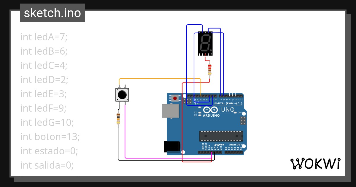 Dado Aleatorio - Wokwi ESP32, STM32, Arduino Simulator