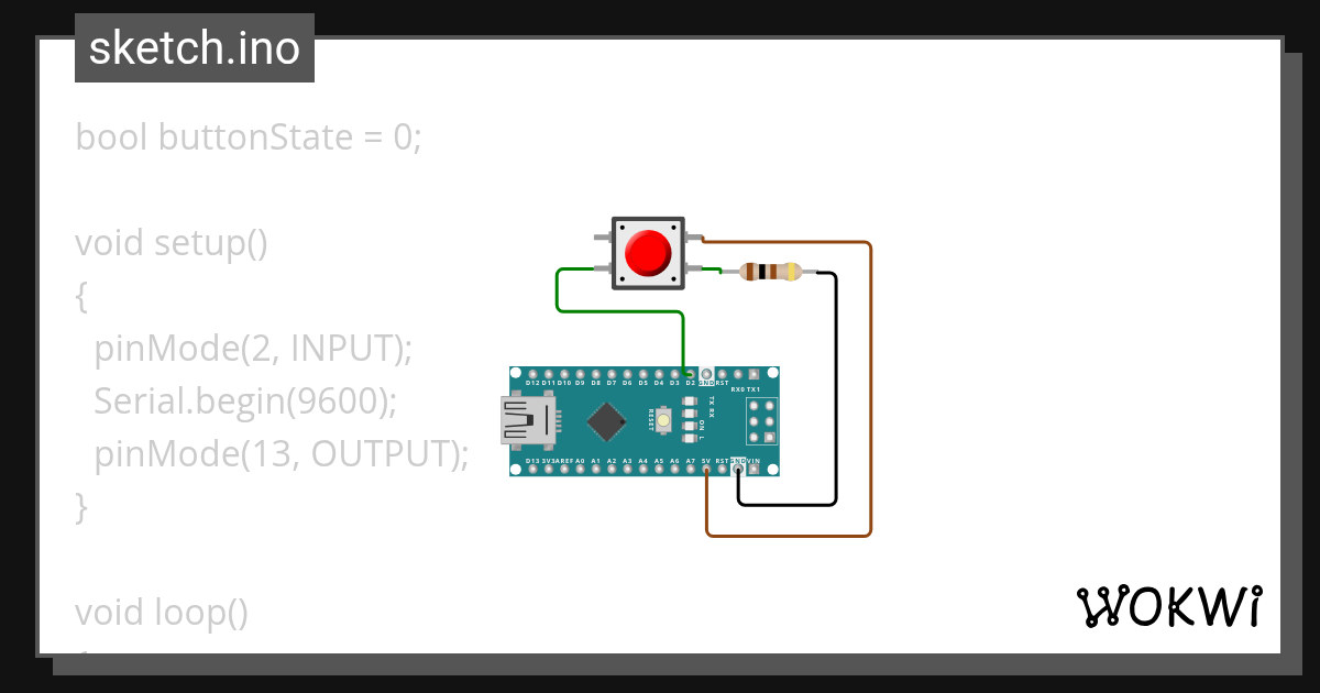 Button.ino - Wokwi ESP32, STM32, Arduino Simulator