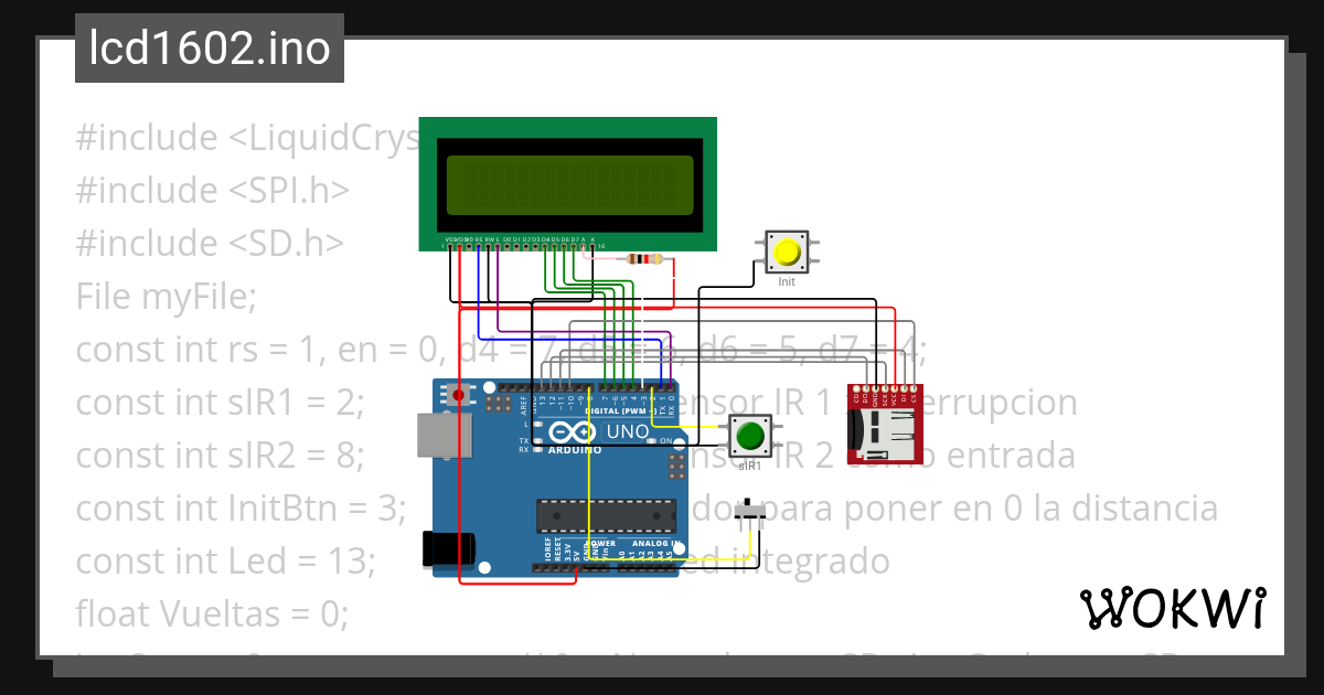lcd1602.ino - Wokwi ESP32, STM32, Arduino Simulator