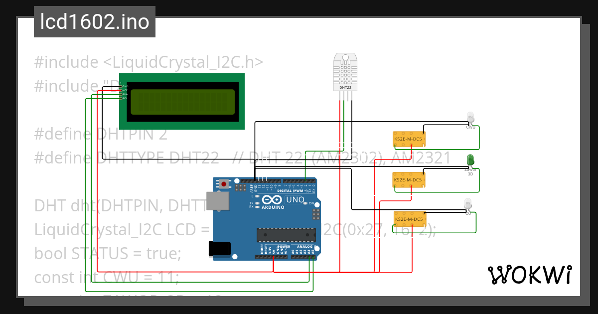lcd1602.ino - Wokwi ESP32, STM32, Arduino Simulator
