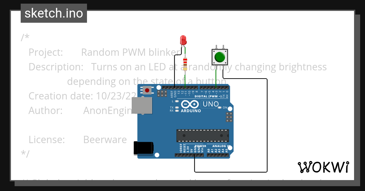 Random_PWM.ino - Wokwi ESP32, STM32, Arduino Simulator